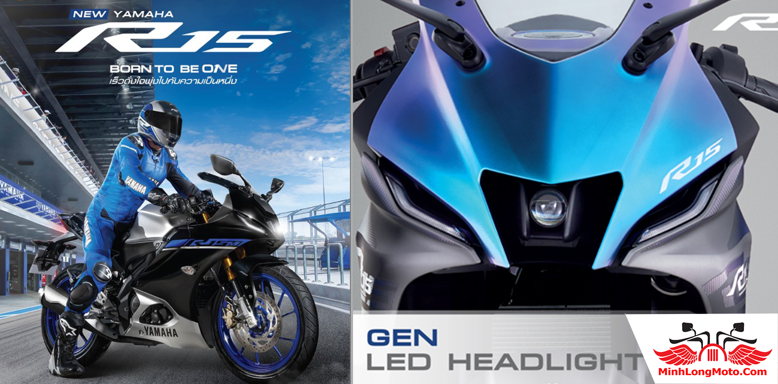 Yamaha R15 V4 2024 Thái: ra mắt màu mới Xám Chàm Xanh